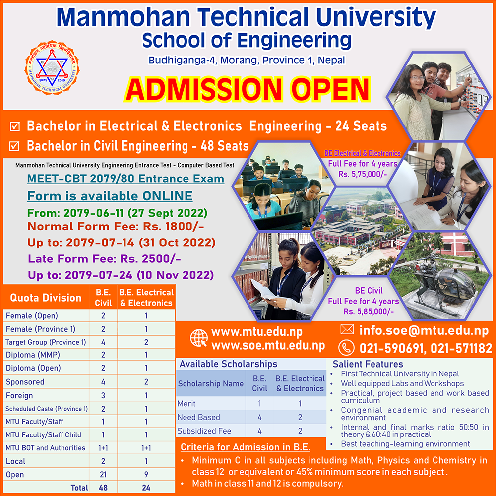 Manmohan Technical University - School of Engineering | Admission Detail